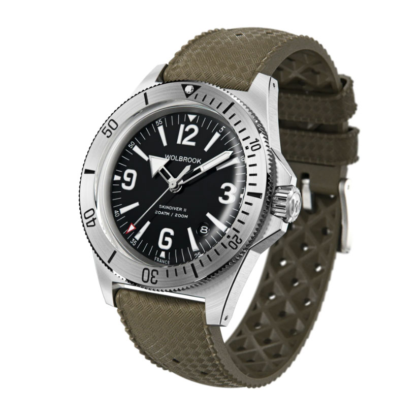 Orologio Wolbrook Skindiver II Automatic Dive White Lum Black Dial